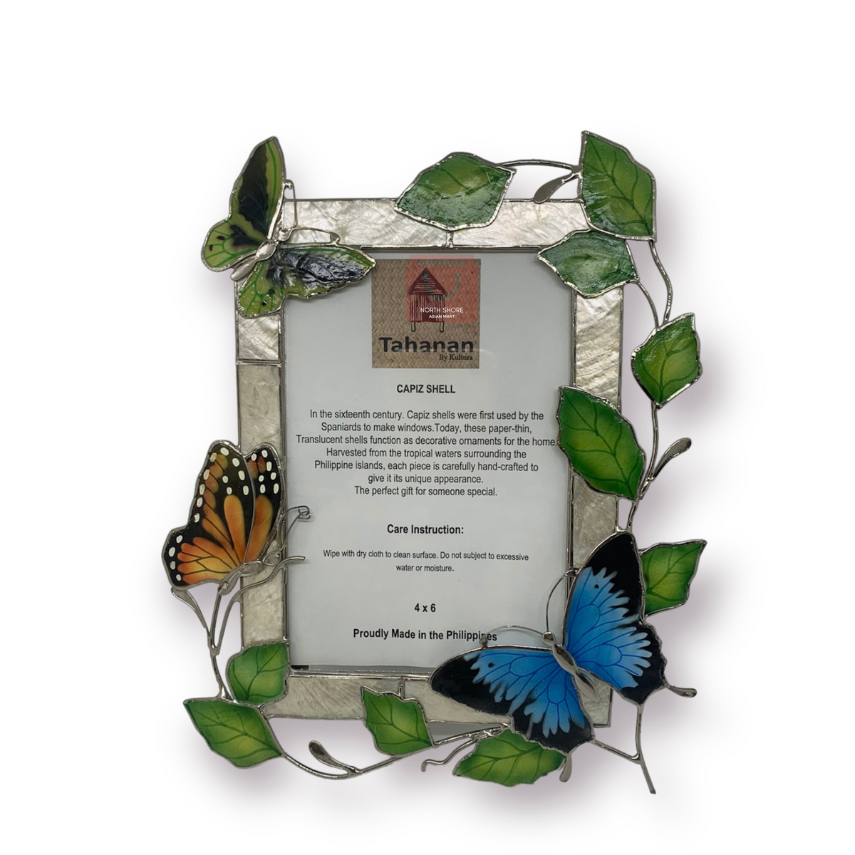 Philippines Capiz Shell Blue Butterfly (Paruparo) Picture Frame – North ...