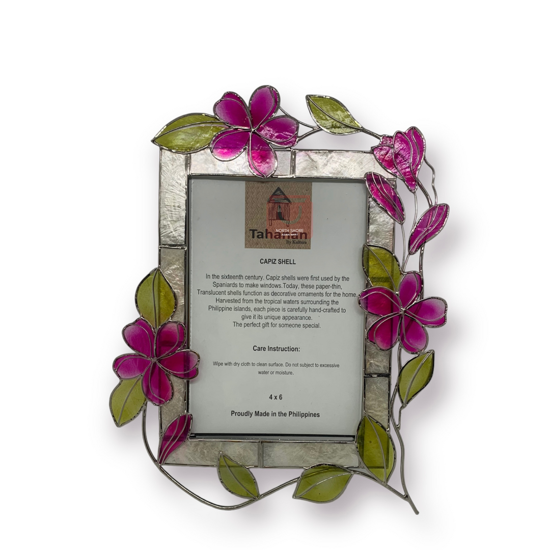 Philippines Capiz Shell Bougainvillea Picture Frame – North Shore Asian ...