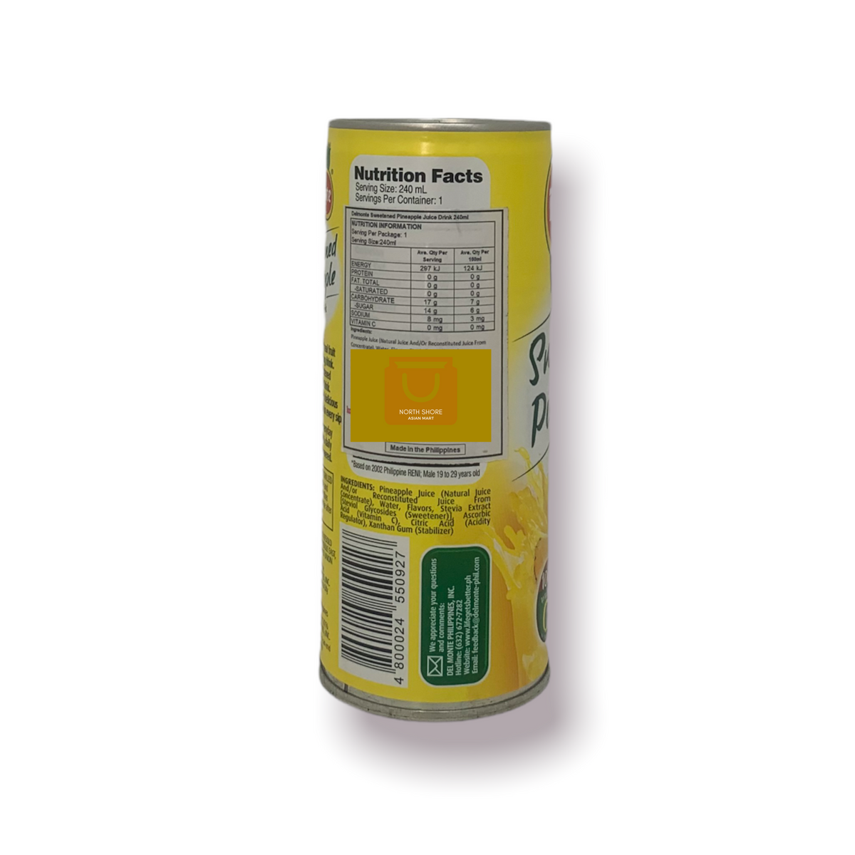 Del Monte Sweetened Pineapple Juice 240ml – North Shore Asian Mart